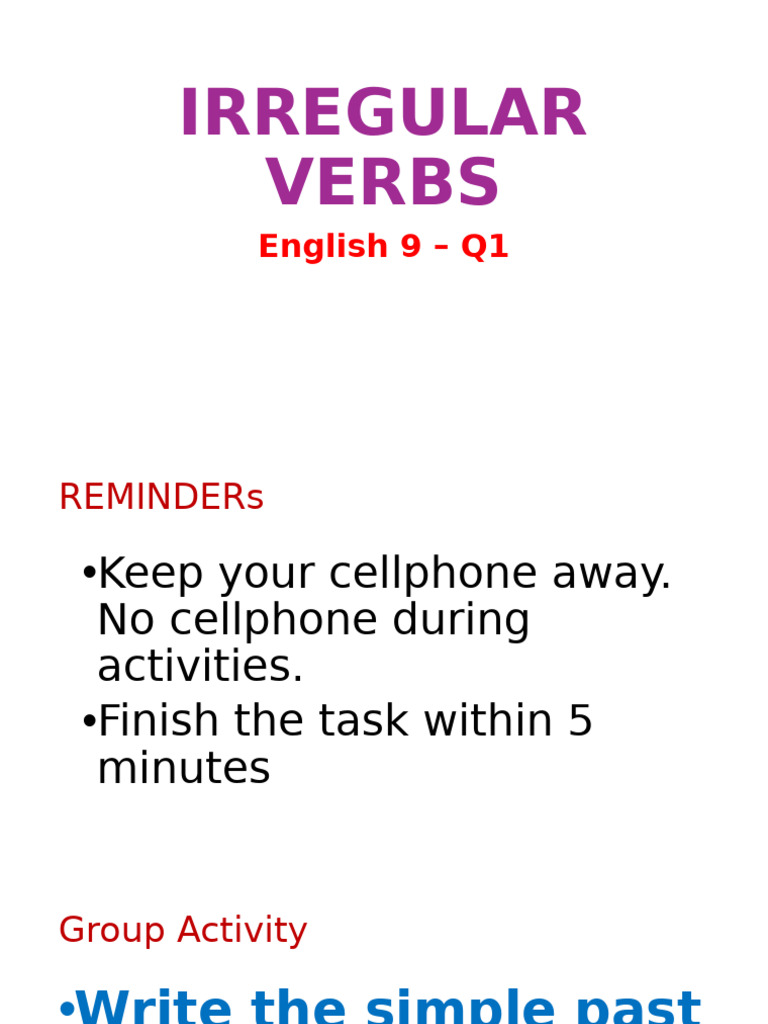 Irregular Verbs and Tenses Guide | PDF | Languages | Foreign Language ...