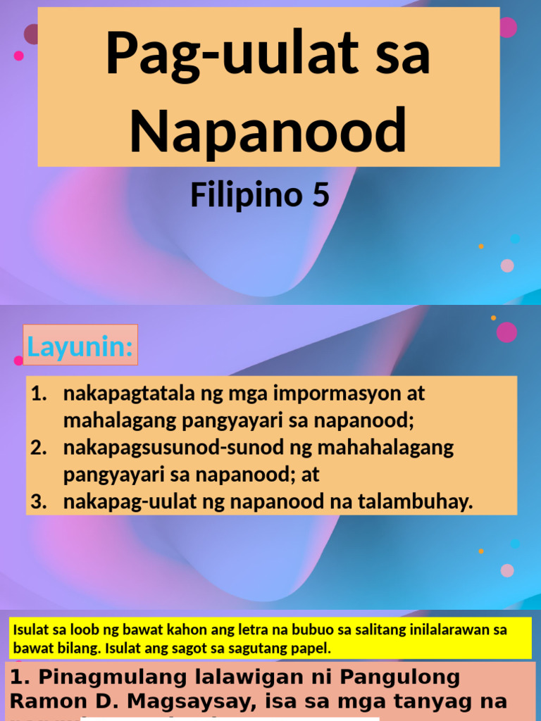 Filipino5 Q3 Wk3 | PDF