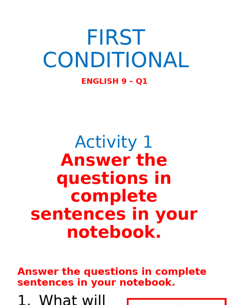 English9 - Q1 - First Conditional | PDF | Linguistic Morphology | Syntax