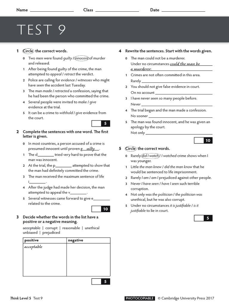 think_l5_test9 | PDF | Confession (Law) | Sentence (Law)