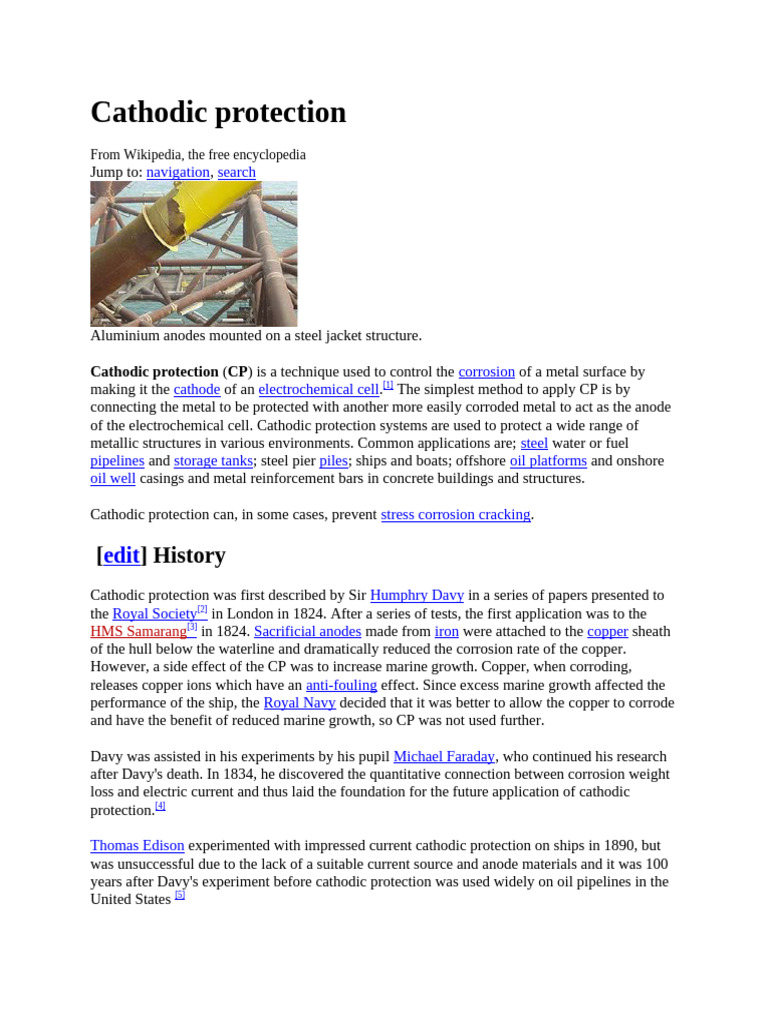 Cathodic protection | PDF | Anode | Corrosion