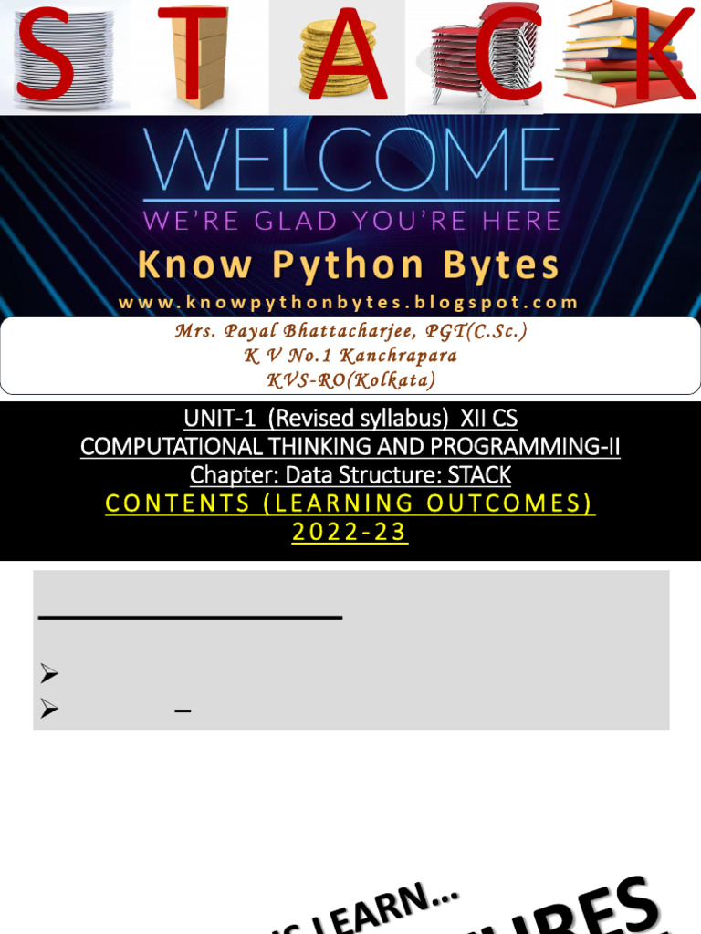 Revised STACK in Python XII CS | PDF | Software Development | Formal Methods
