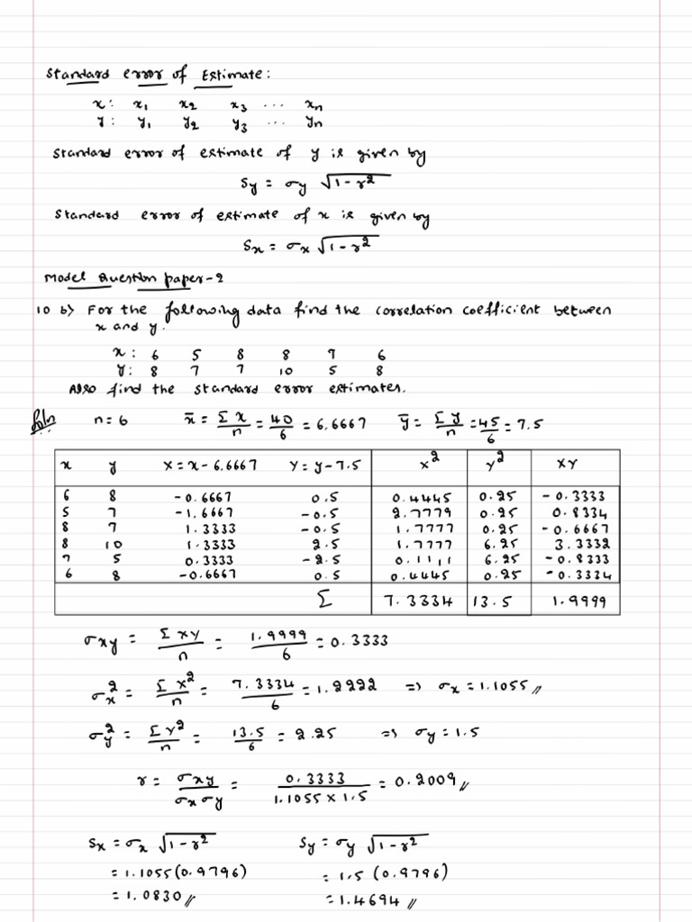 Correlation-Standard error estimate | PDF