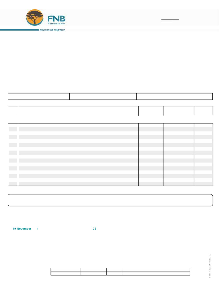 FNB Old Bank Statement | PDF | Economies | Financial Economics