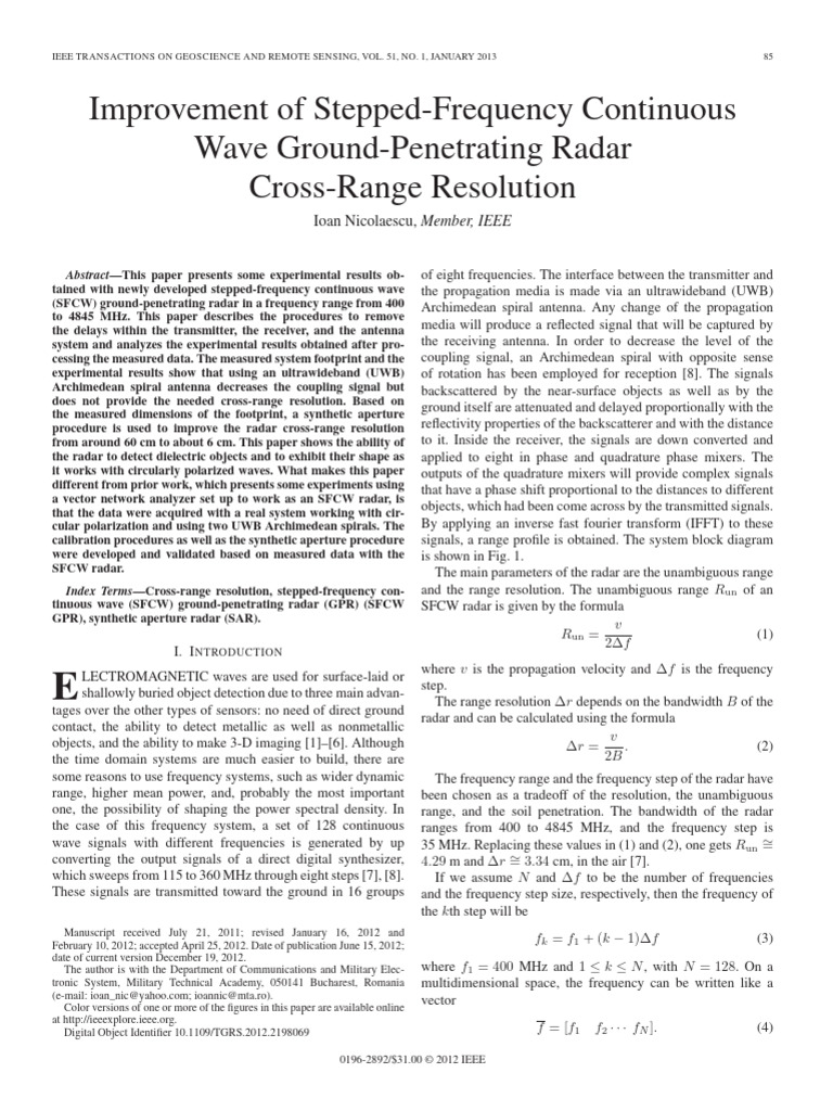 Improvement_of_Stepped-Frequency_Continuous_Wave_Ground-Penetrating_Rada | PDF | Radar | Antenna ...