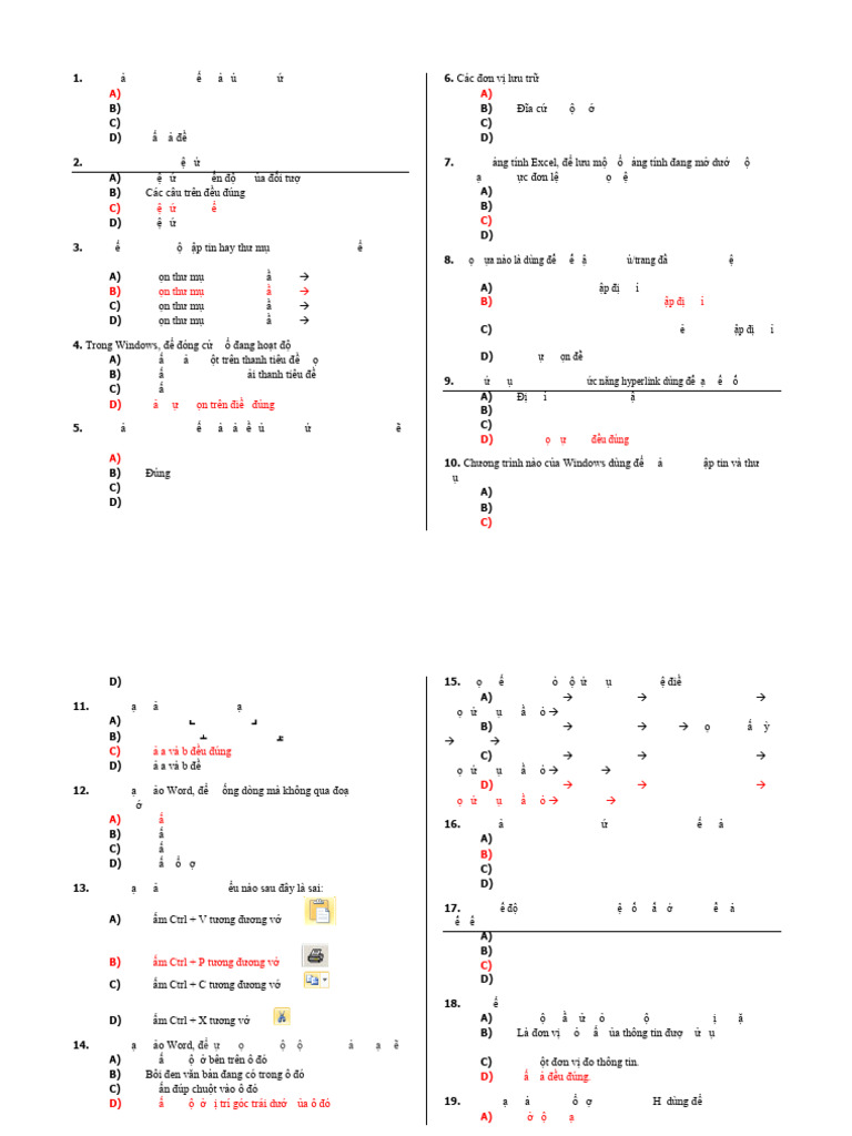 DapAn - de 01 - TinHoc | PDF