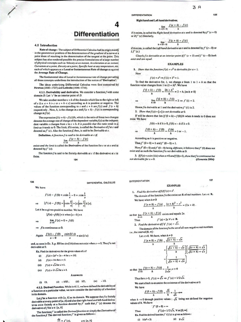 Differentiation | PDF
