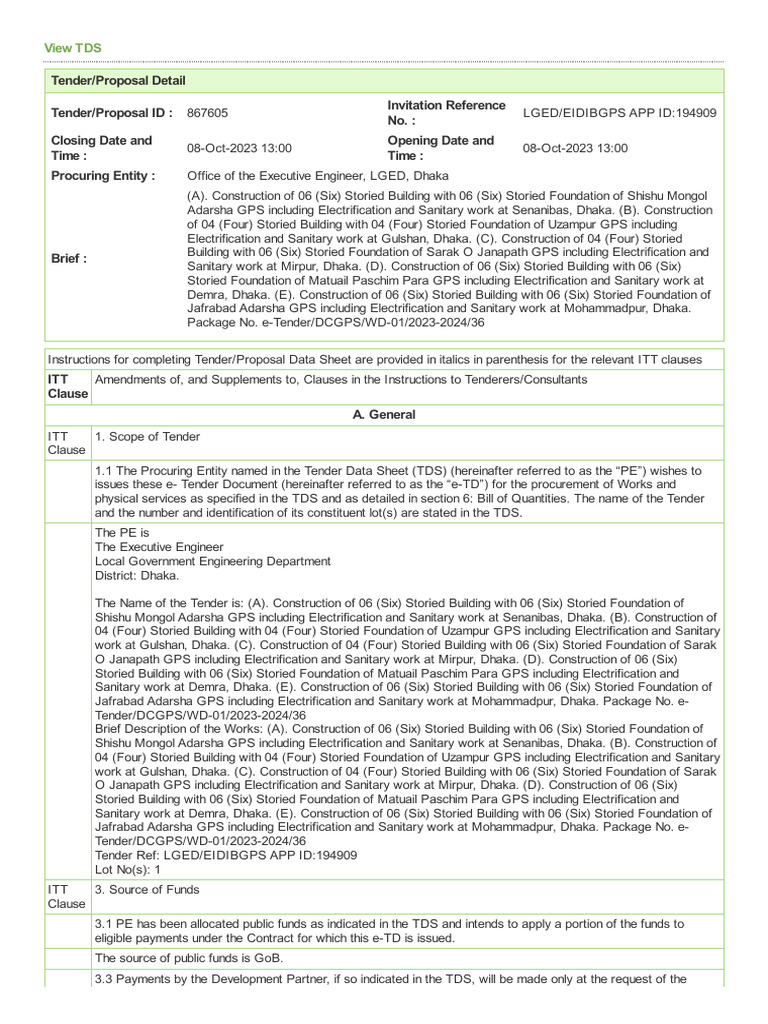Section2 - Tender Data Sheet | PDF | Taxes