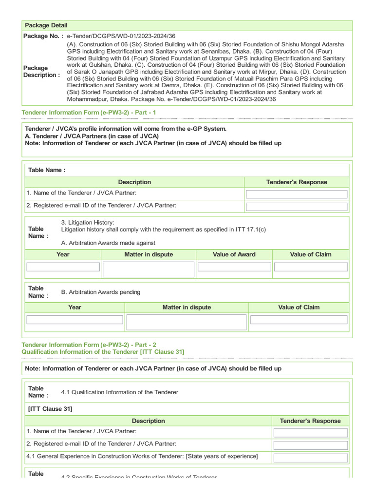 Section5 - Tender and Contract Forms | PDF | Business | Private Law