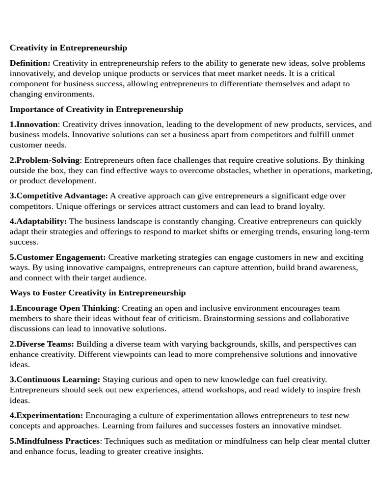 Fostering Creativity in Digital Entrepreneurship | PDF ...
