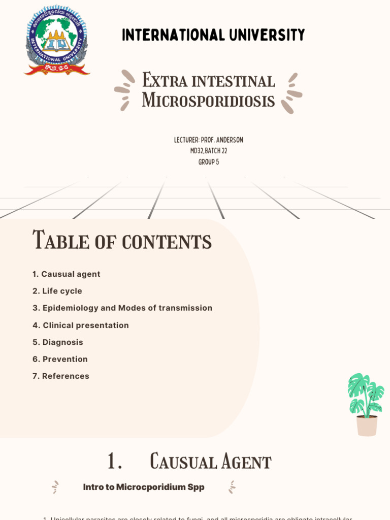 Group5 MD32, Microsporidiosis PDF | PDF | Diseases And Disorders | Clinical Medicine