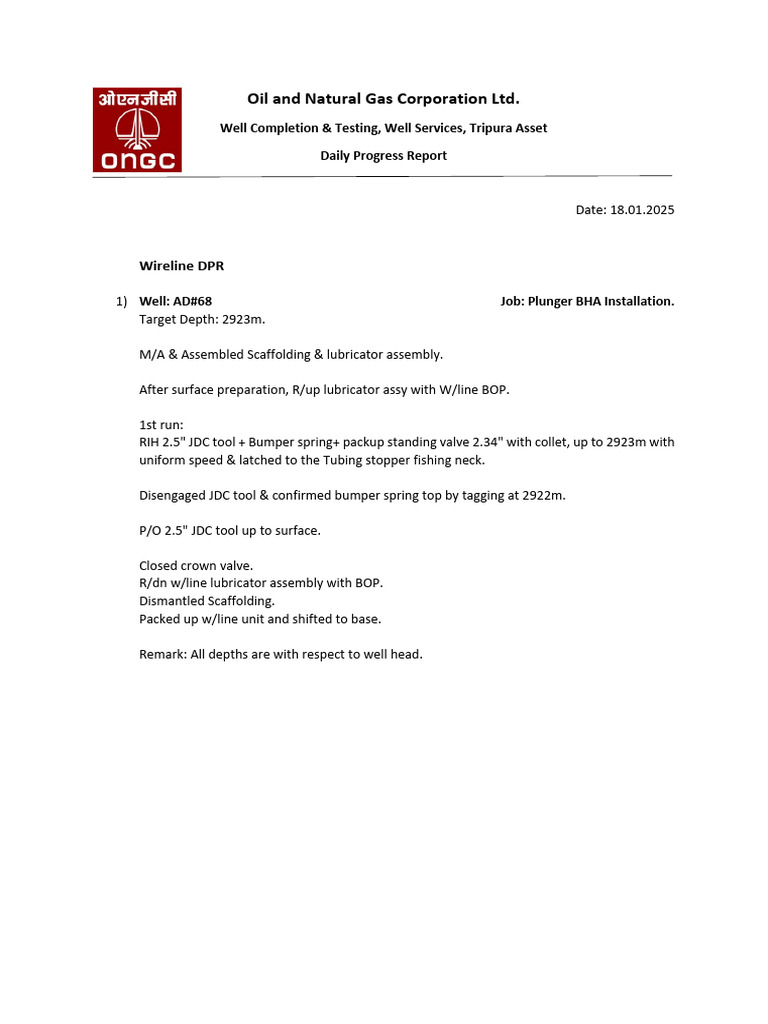 WCT DPR 18.01.2025 | PDF