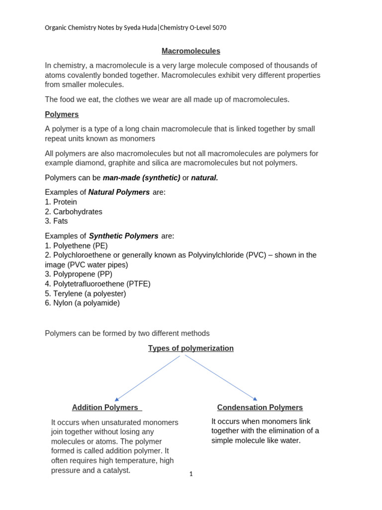 Organic Chemistry - Polymers | PDF | Polymers | Macromolecules