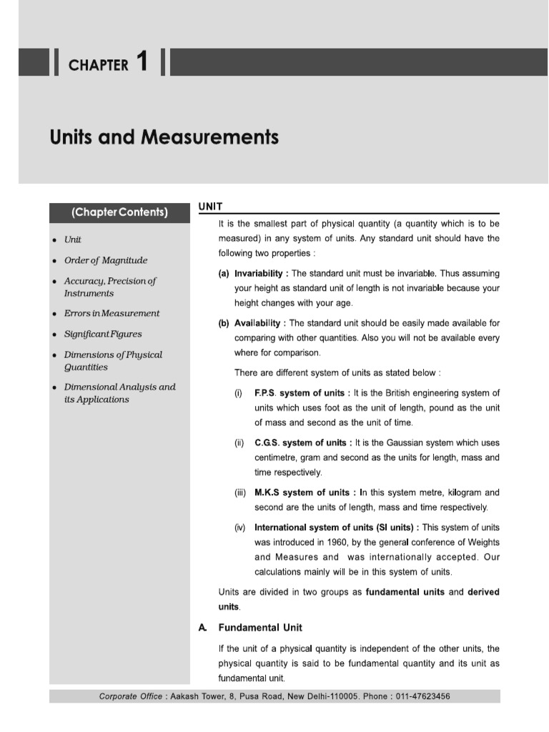 Units and Measurements | PDF