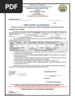 39 FSED 043F Fire Safety Clearance Installation of Flammable and ...