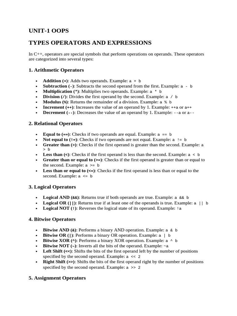 UNIT 1 OOPS NOTES (1) | PDF | Pointer (Computer Programming) | Scope ... UNIT 1 OOPS NOTES (1) | PDF | Pointer (Computer Programming) | Scope ...