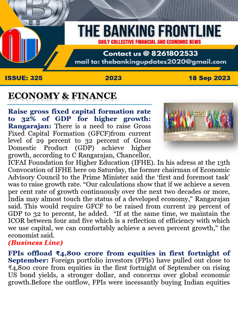 18.09.2023 - The Banking Frontline | PDF | Economic Surplus | Economies