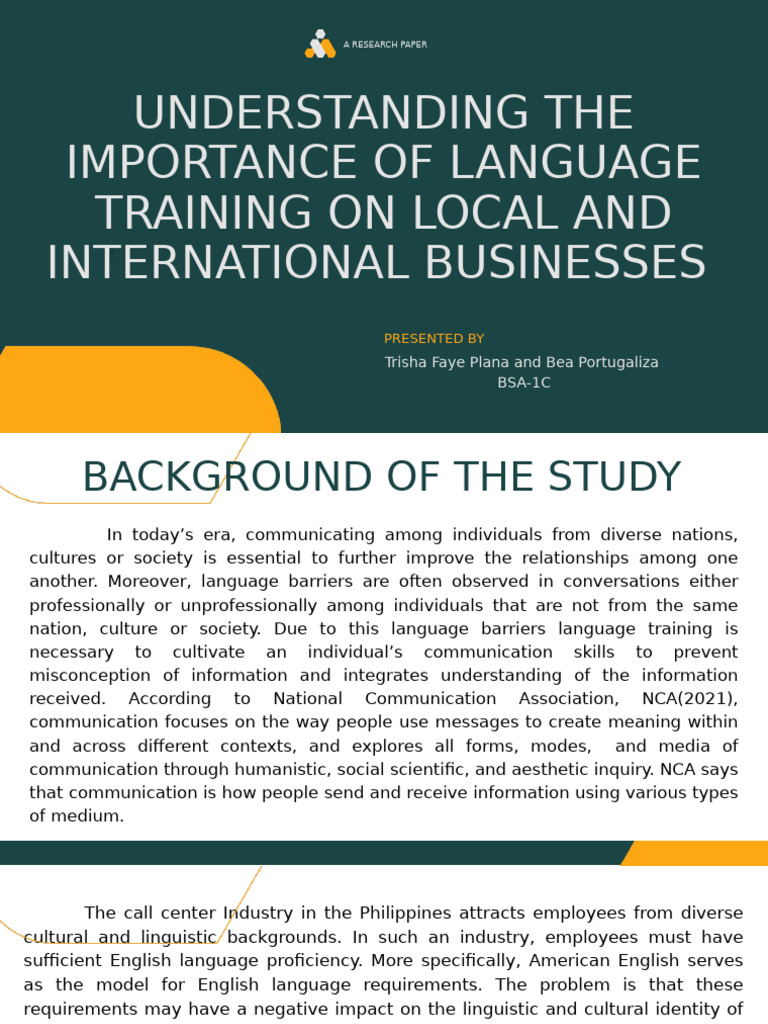 Language Training's Impact on Businesses | PDF | Communication | Learning