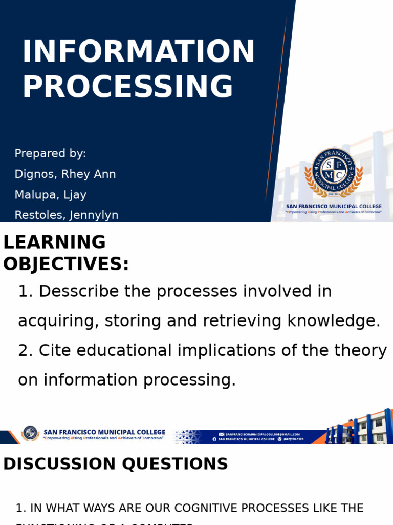 Informationprocessing Pdf Memory Recall Memory