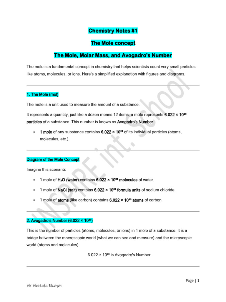Understanding Moles in Chemistry | PDF | Mole (Unit) | Molecules
