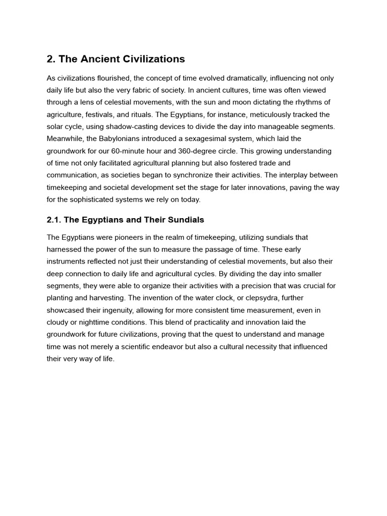 Timekeeping in Ancient Civilizations | PDF