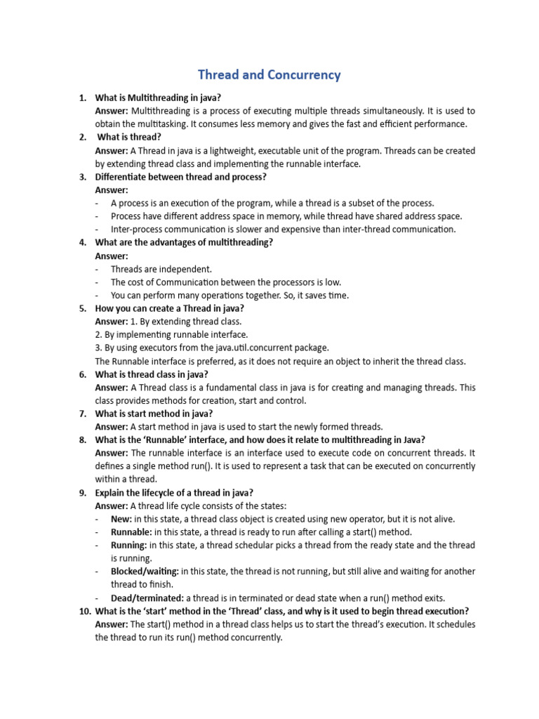 Threads and Concurrency | PDF | Thread (Computing) | Process (Computing)