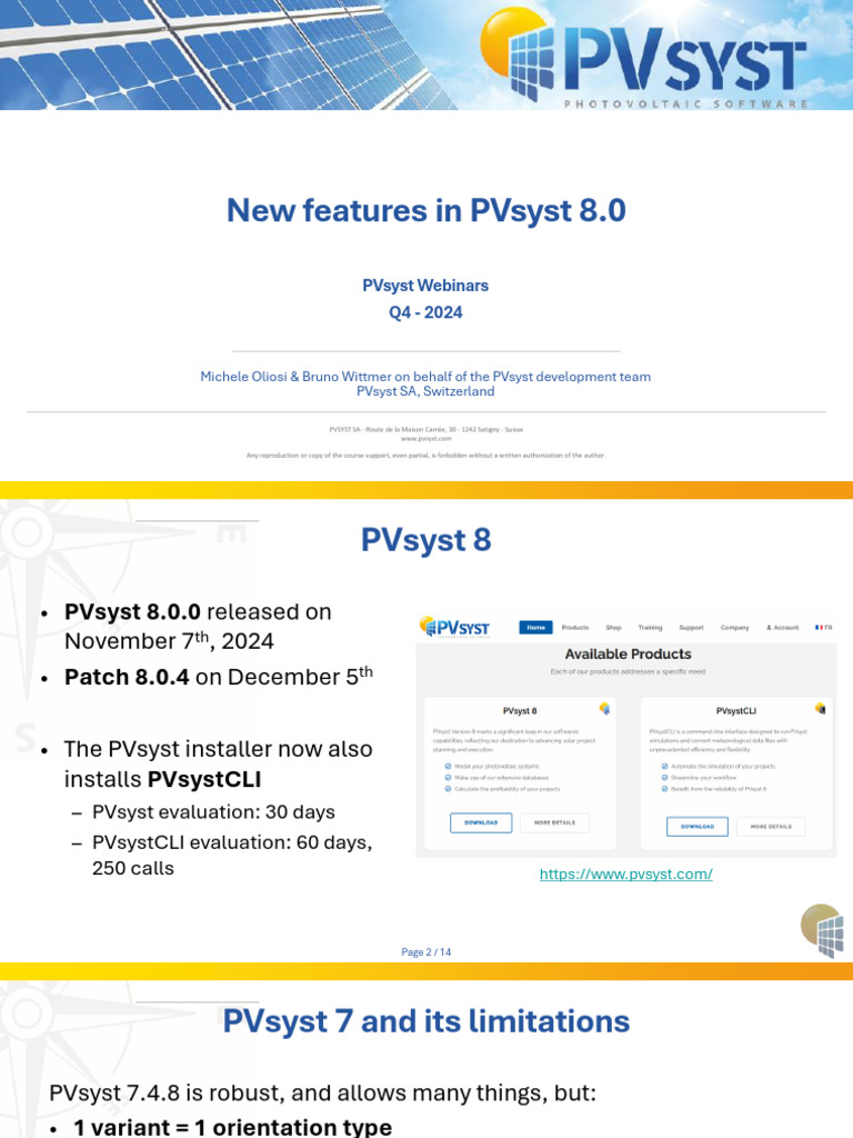 PVsyst Webinars Presentation of PVsyst 8 PVsystCLI 1733854524 | PDF ...