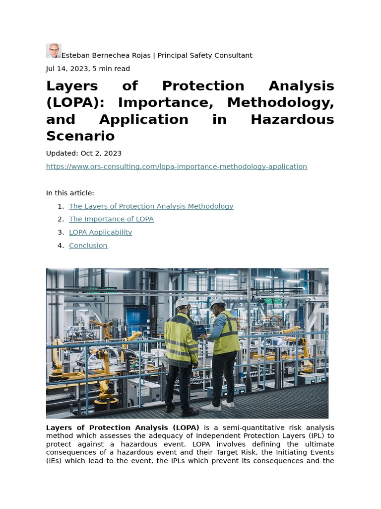LOPA: Key to Risk Management in Safety | PDF | Risk | Risk Management