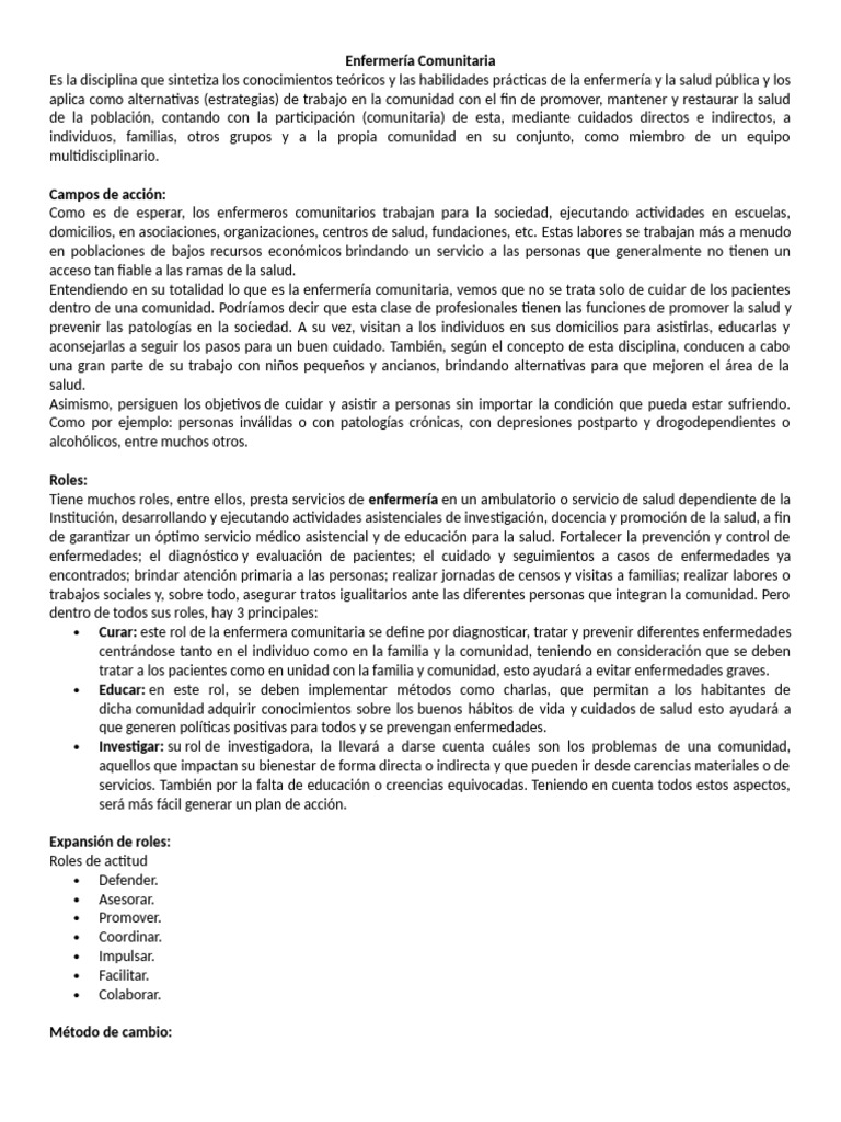 Enfermería Comunitaria | PDF | Enfermería | Comunidad