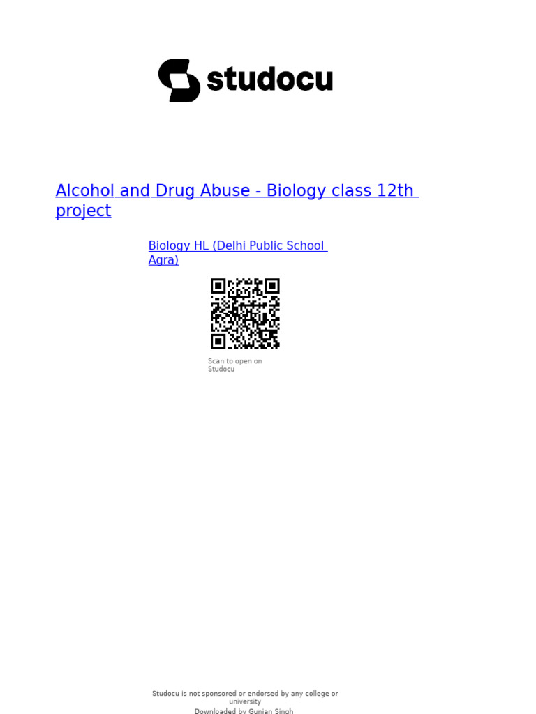 Alcohol and Drug Abuse Biology Project | PDF | Drug Metabolism | Heroin
