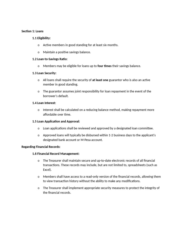 URHC Financial Draft Constituion. | PDF