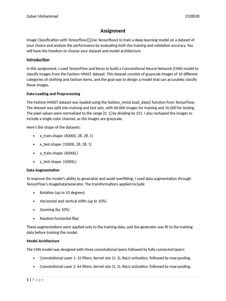 Zubair Mohammad - Homework | PDF | Machine Learning | Artificial Intelligence