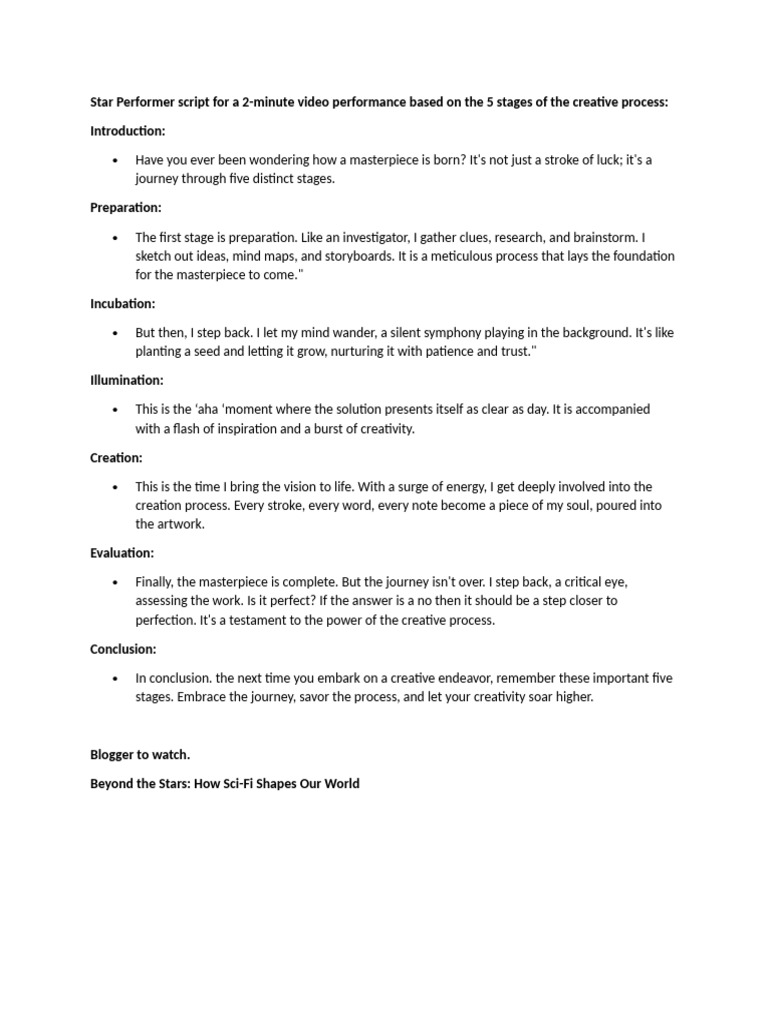 The 5 Stages of the Creative Process | PDF