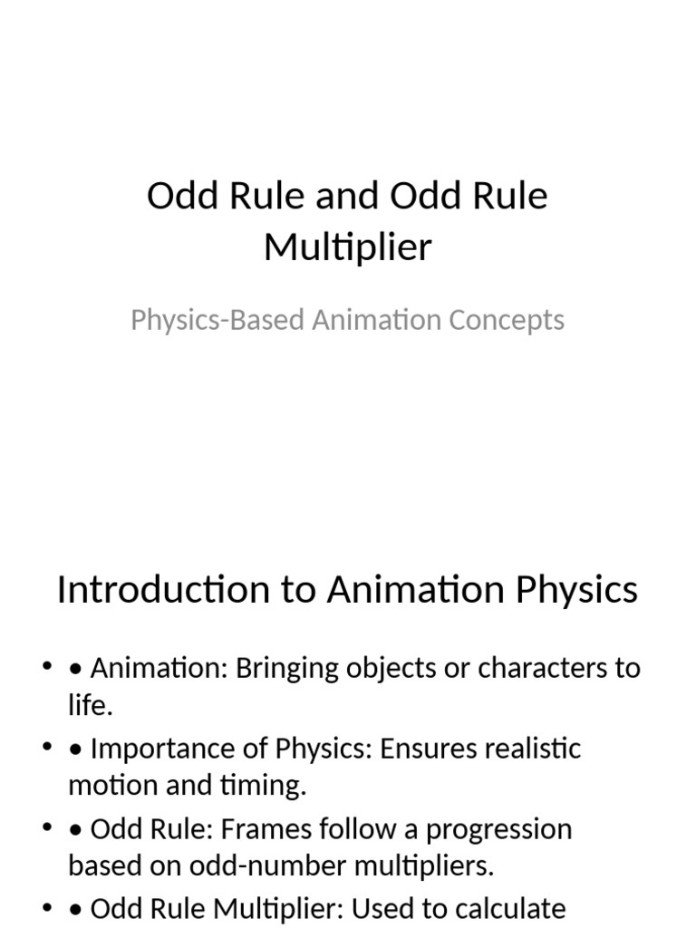 Odd Rule in Animation Physics Explained | PDF