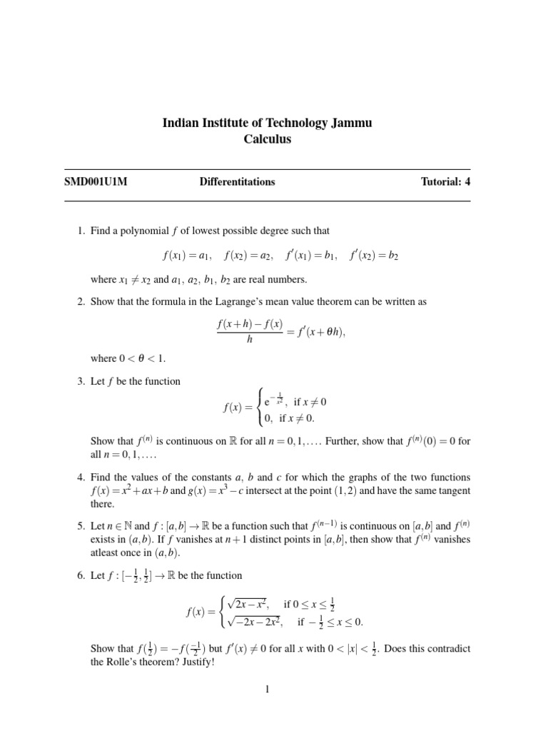 Tut-6 | PDF | Mathematics | Mathematical Analysis