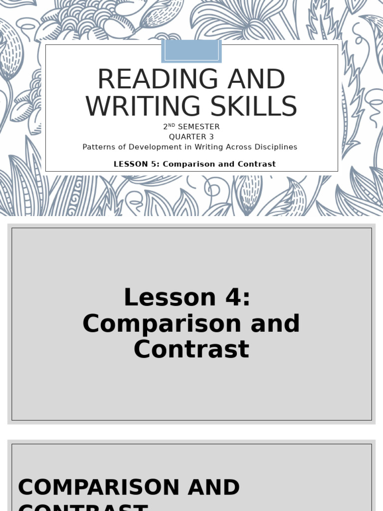 3 Comparison and Contrast Students Copy | PDF