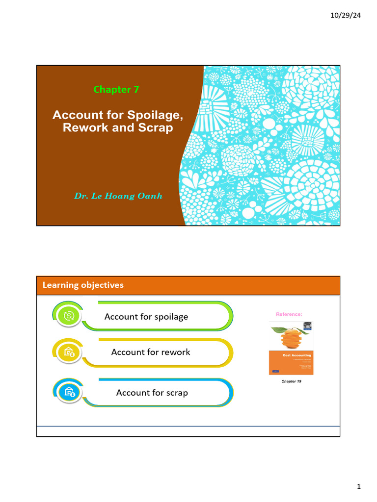 Chapter 7 - Spoilage, Rework and Scrap - Students Copy | PDF | Food ...