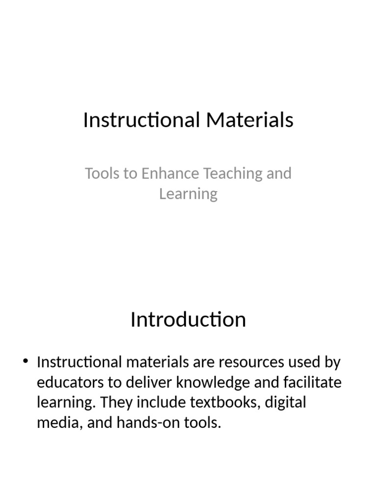 Effective Instructional Materials Guide | PDF
