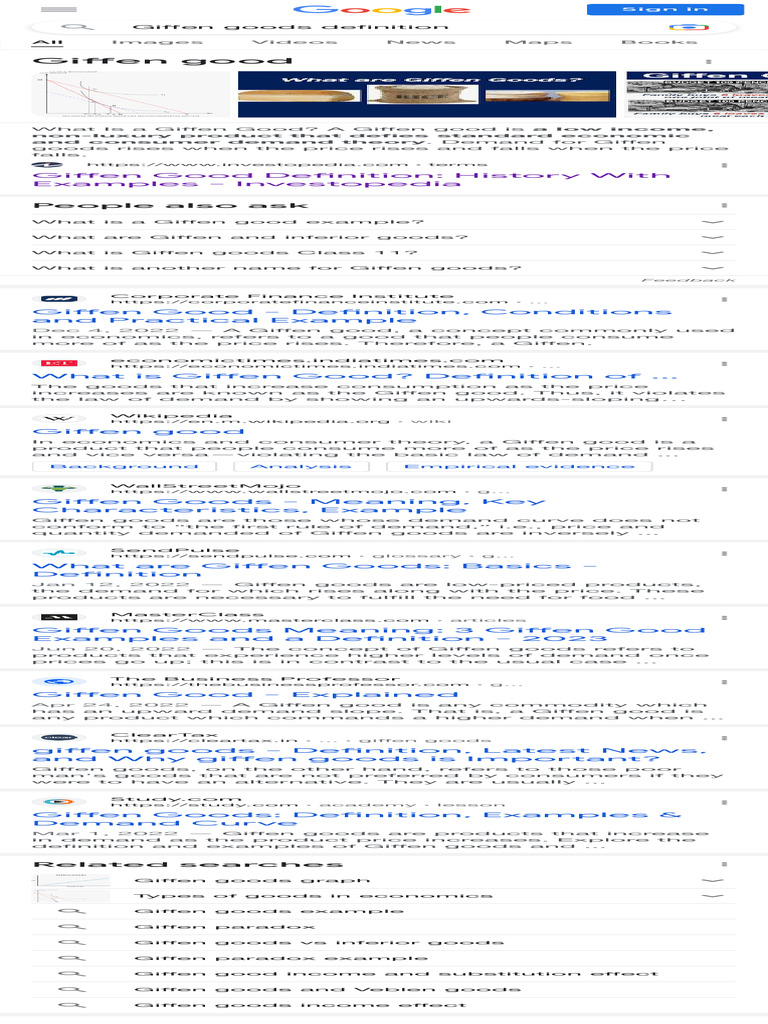 Giffen Goods Definition - Google Search | PDF | Demand | Economic Theories