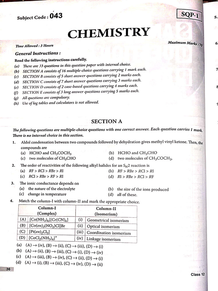 Sample Paper 1 | PDF