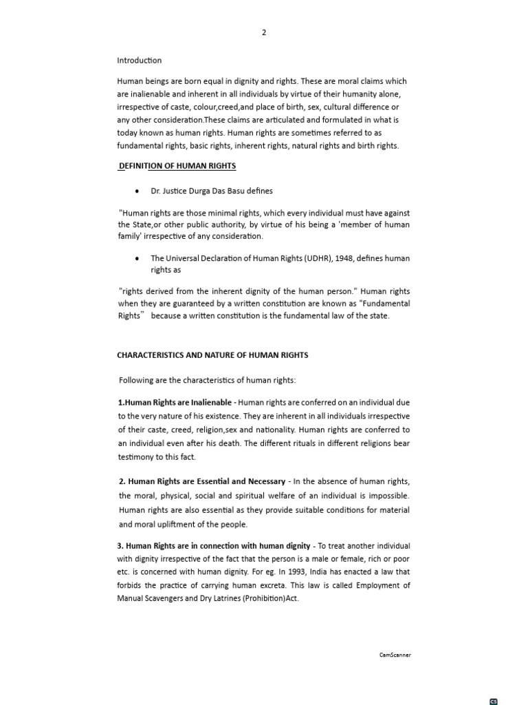 HR Features Notes | PDF | Human Rights | Dignity