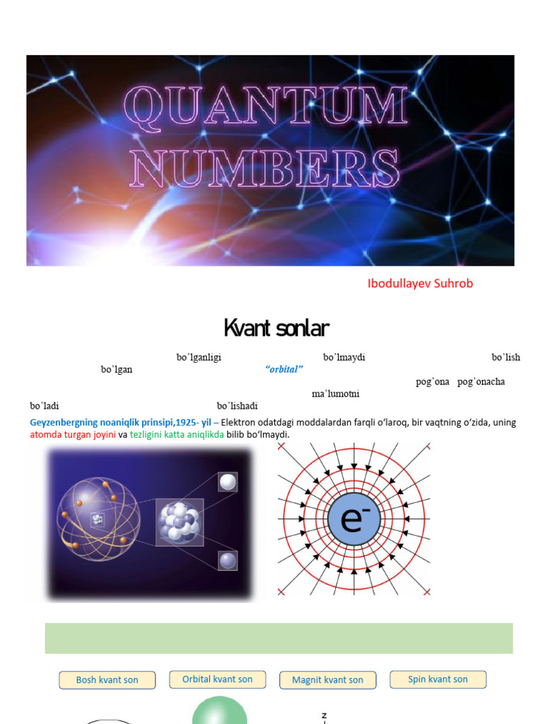 8-Sinf 8-Dars Kvant Sonlar | PDF