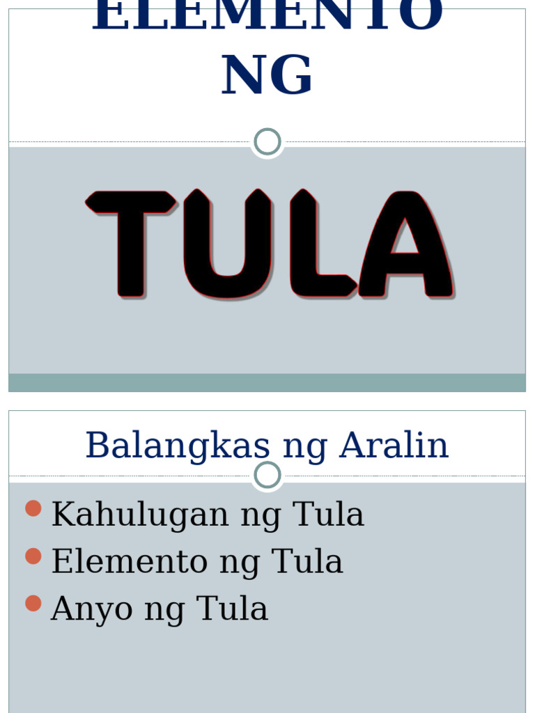 Elements of Tula (Gr.10) | PDF
