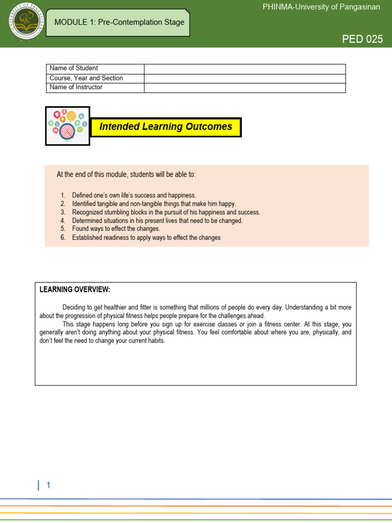 Pre-Contemplation Stage Module | PDF | Health Care | Clinical Medicine