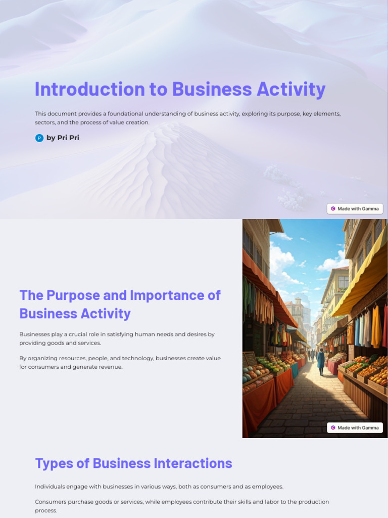 Introduction To Business Activity | PDF | Goods | Business Economics