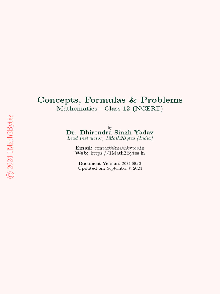 Concepts and Assignments Class 12 | PDF | Function (Mathematics) | Matrix (Mathematics)