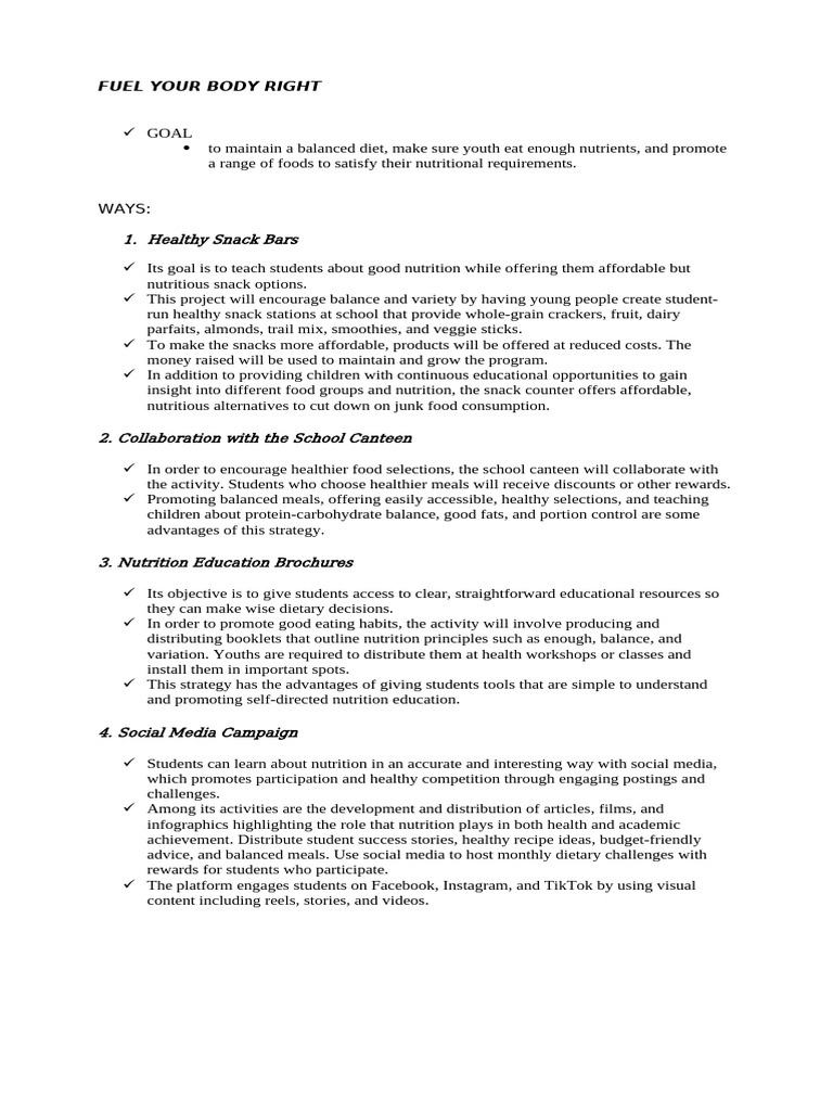 Fuel Your Body Right | PDF