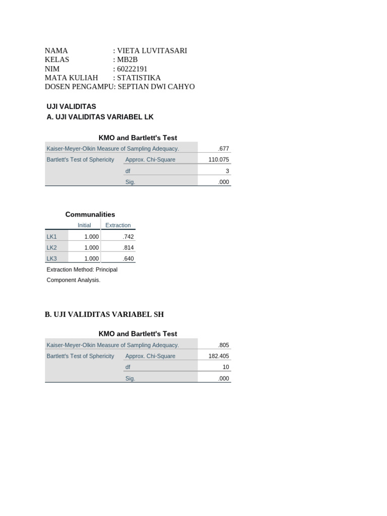 Vieta Luvitasari (60222191) - Uas SPSS | PDF | Errors And Residuals | Applied Statistics