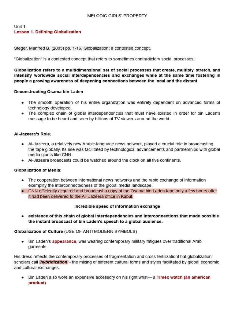 TWC UNIT 1 by Melodic Girls | PDF | Globalization | Sustainability