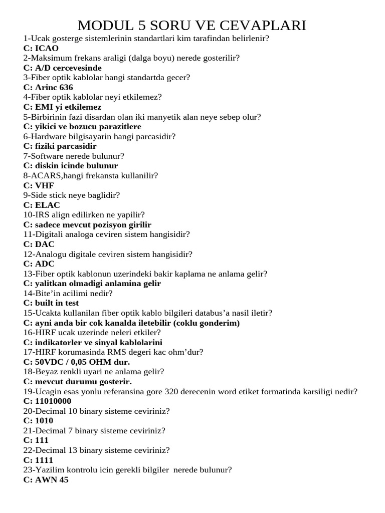 Modul 5 Soru Ve Cevaplari | PDF
